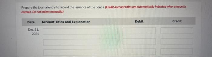 Solved Prepare the journal entry to record the issuance of | Chegg.com