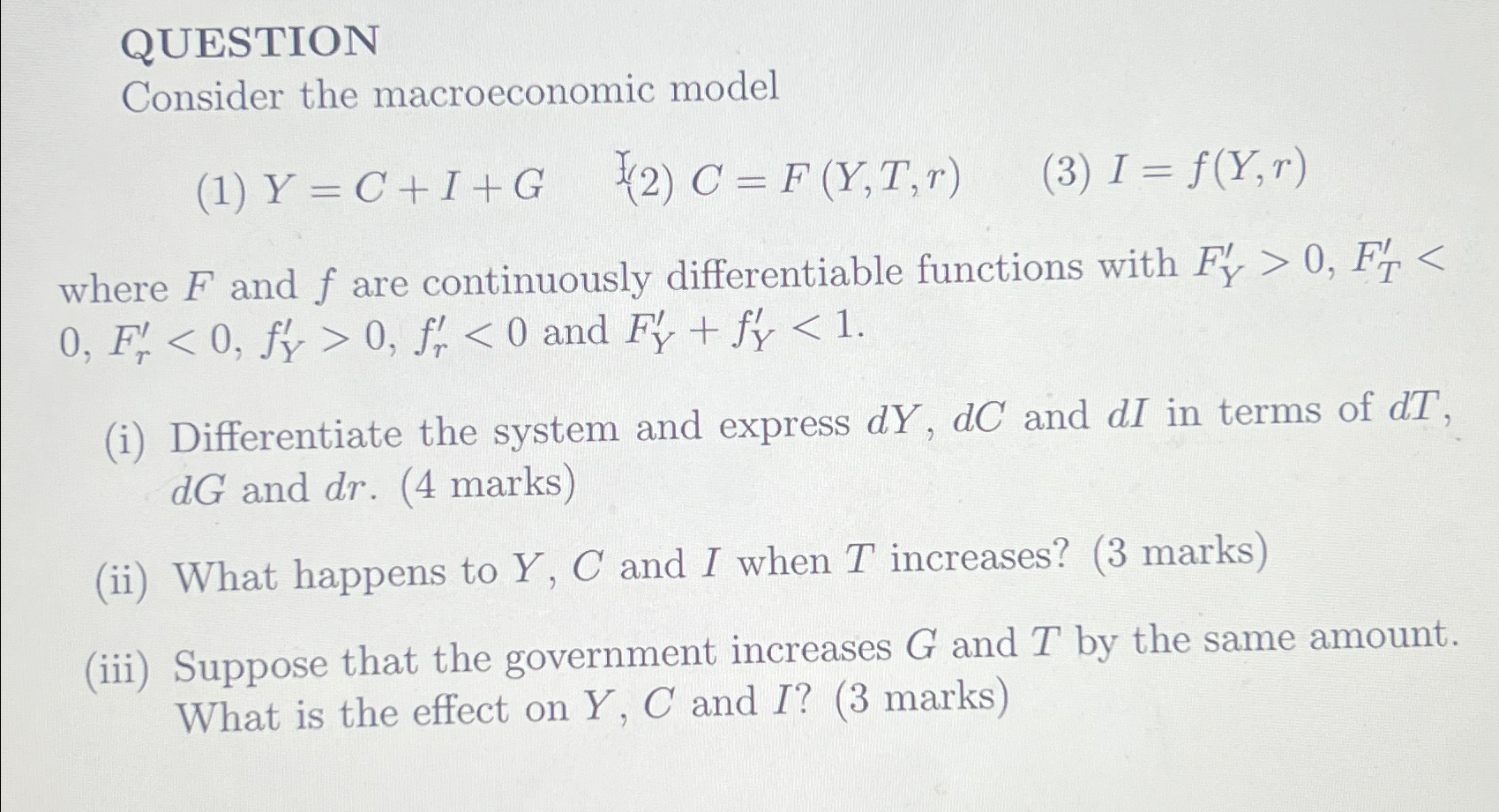Solved QUESTIONConsider the macroeconomic | Chegg.com