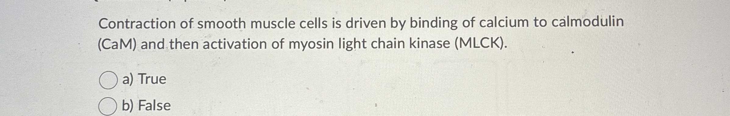 Solved Contraction of smooth muscle cells is driven by | Chegg.com
