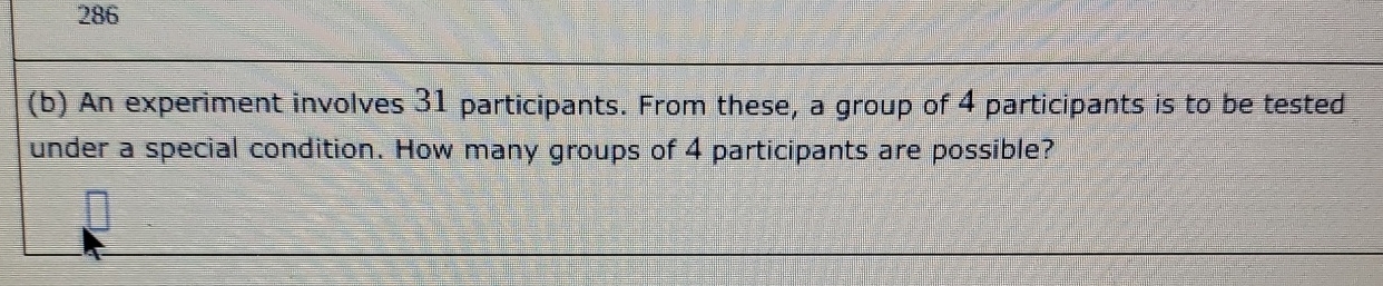 Solved 286(b) ﻿An experiment involves 31 ﻿participants. From | Chegg.com