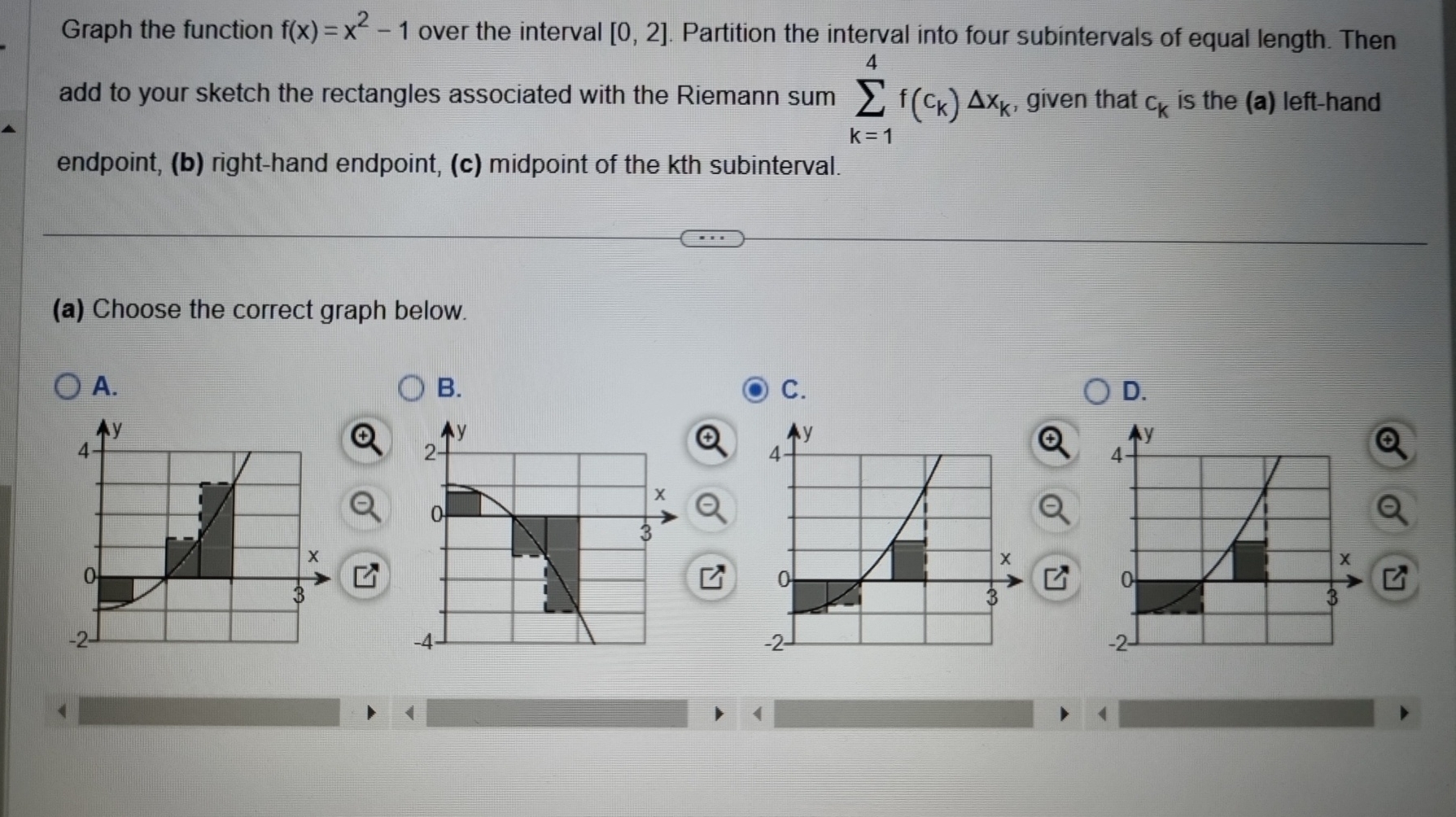 Solved Graph the function f(x)=x2-1 ﻿over the interval 0,2. | Chegg.com