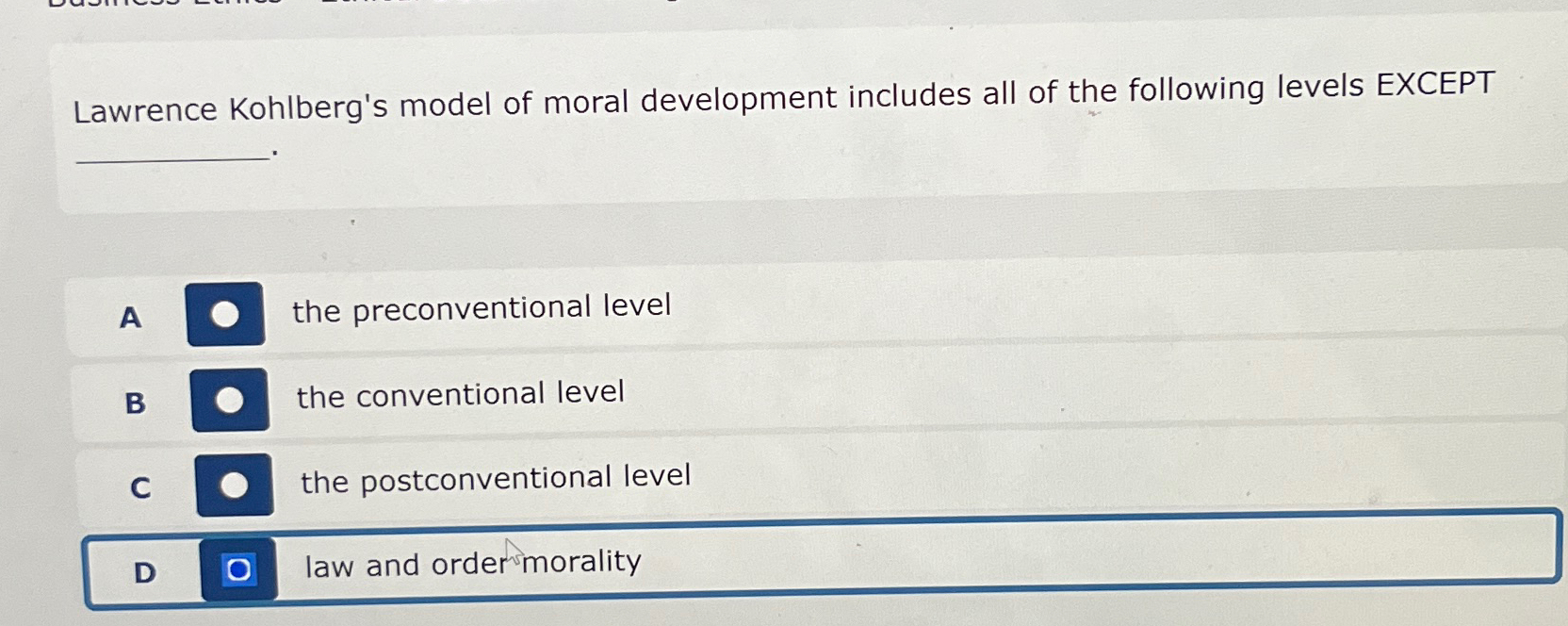 Solved Lawrence Kohlberg's model of moral development | Chegg.com