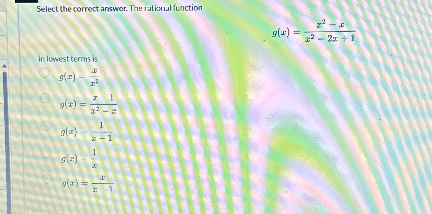 Solved Select the correct answer. The rational | Chegg.com