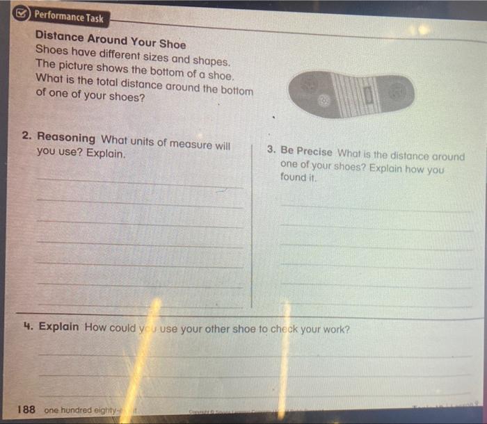 Solved Distance Around Your Shoe Shoes have different sizes | Chegg.com