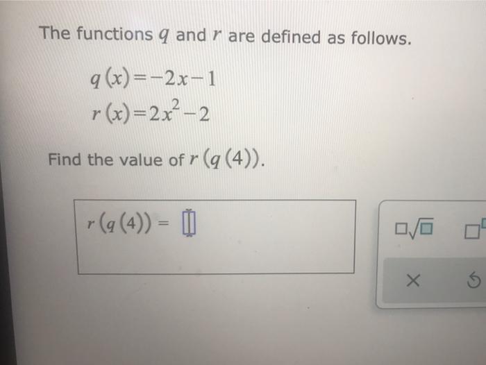 Solved The functions q and r are defined as follows. q | Chegg.com