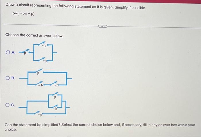 Solved Draw a circuit representing the following statement | Chegg.com
