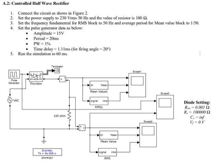 Solved 2: Controlled Half Wave Rectifier 1. Connect the | Chegg.com