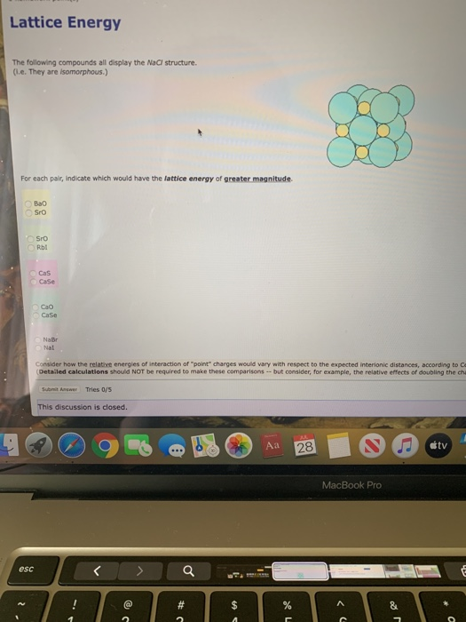 Solved Lattice Energy The following compounds all display | Chegg.com