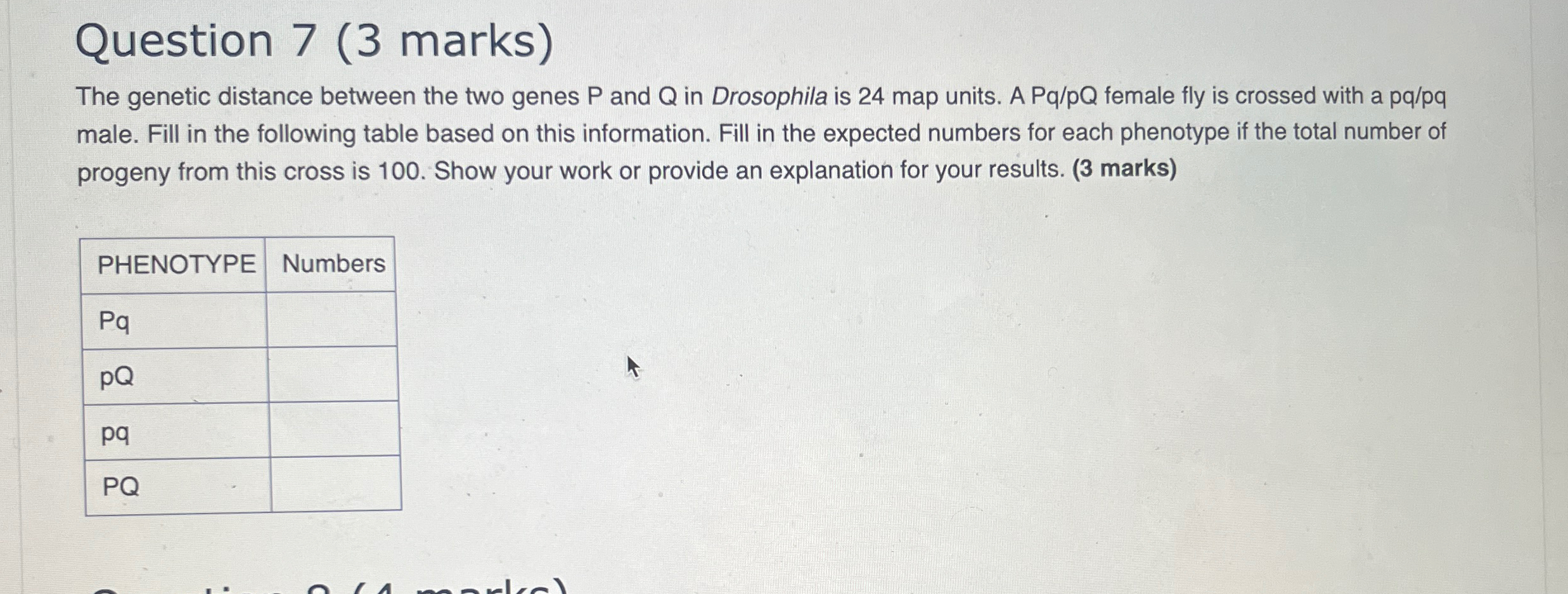 Solved Question 7 (3 ﻿marks)The genetic distance between the | Chegg.com