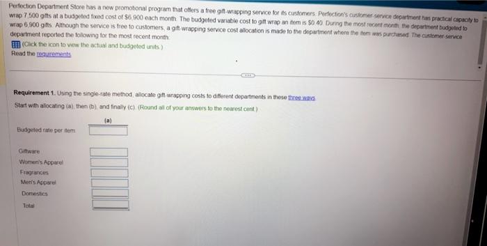 Solved 1. Using the single-rate method, allocate | Chegg.com
