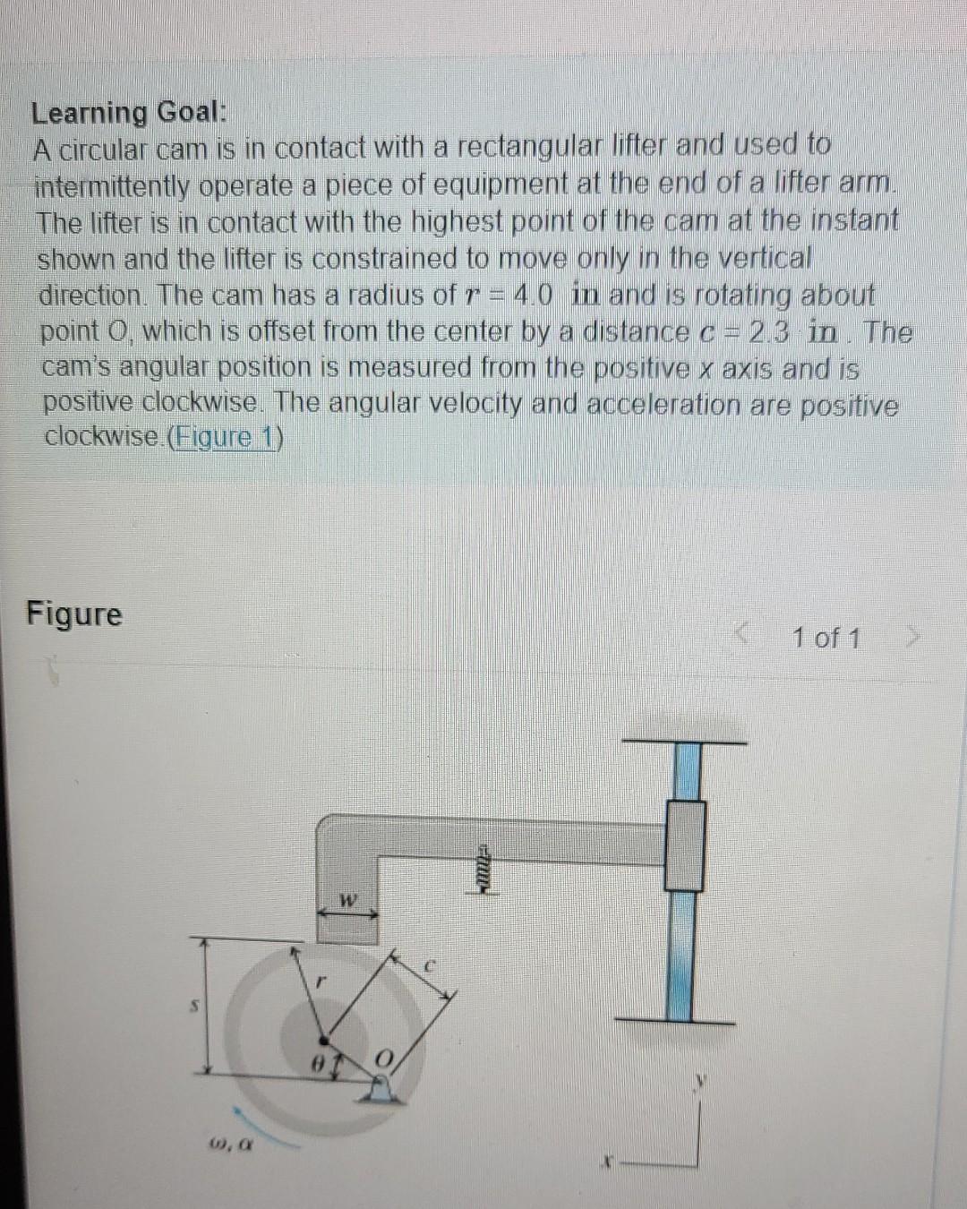 Solved Learning Goal: A circular cam is in contact with a | Chegg.com