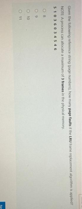 Solved Given the following reference string (page numbers), | Chegg.com