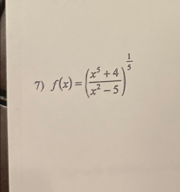 Solved Diferentiate by chain rule: f(x)=(x5+4x2-5)15 | Chegg.com