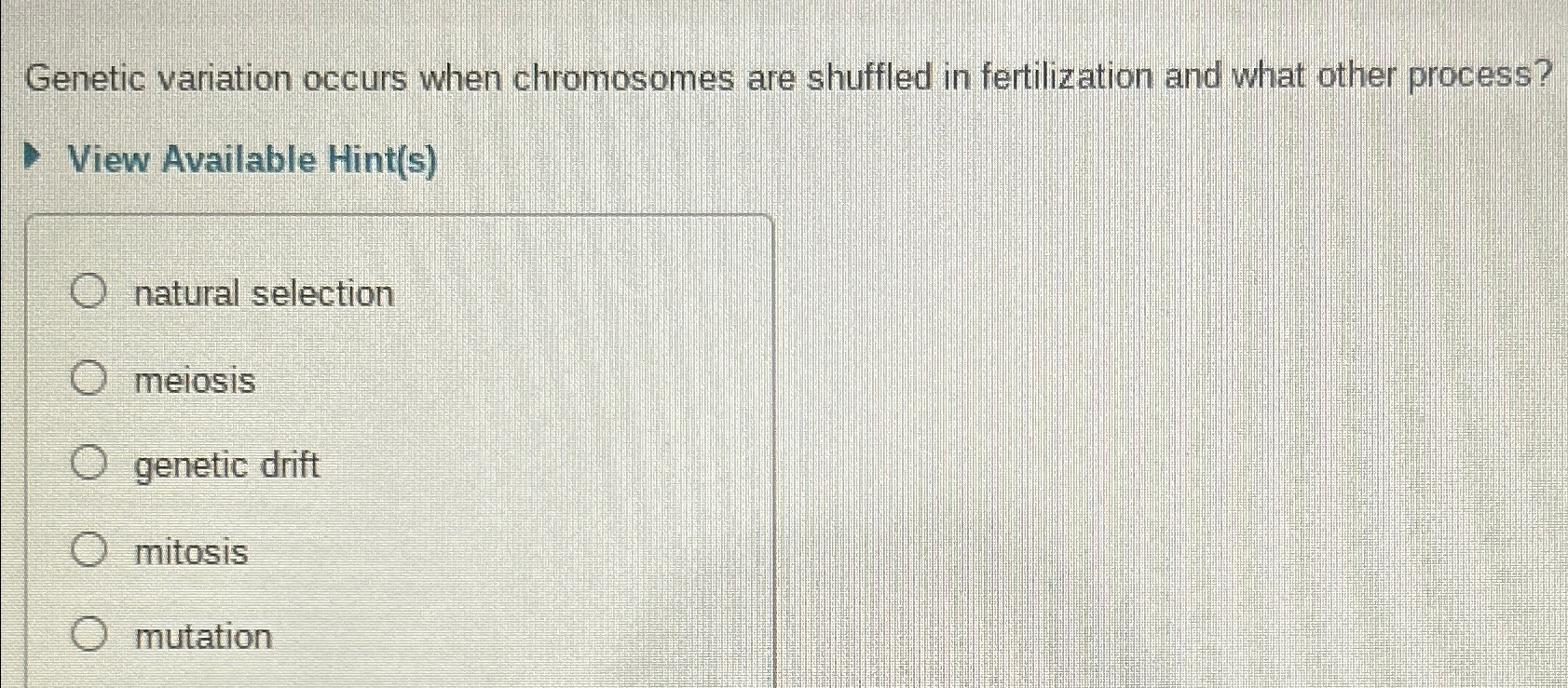 Solved Genetic variation occurs when chromosomes are | Chegg.com