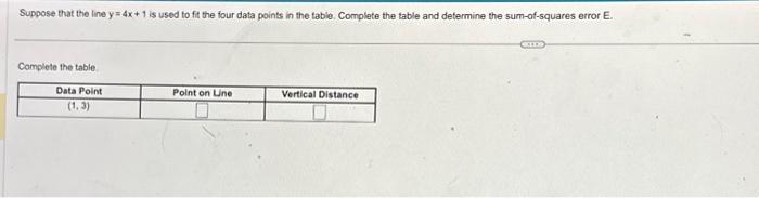Solved Suppose that the line y = 4x + 1 is used to fit the | Chegg.com