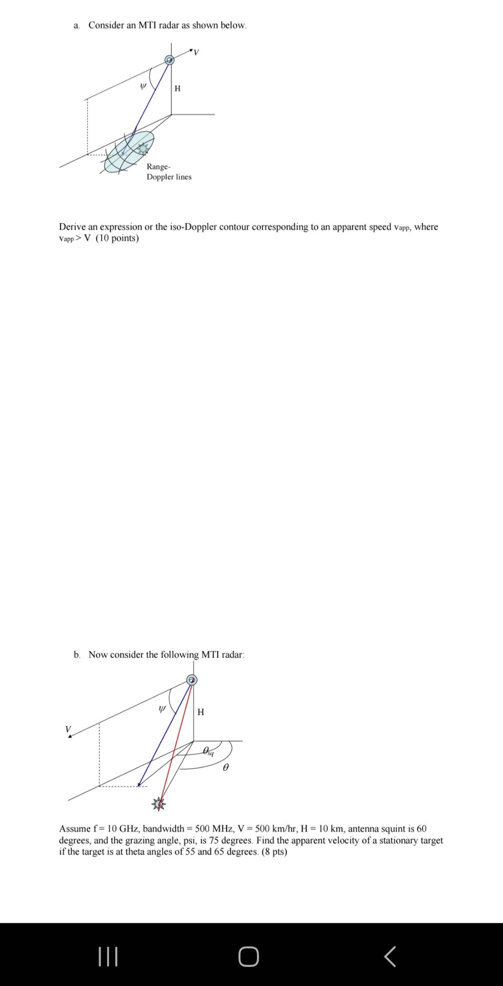 Solved a. ﻿Consider an MTI radar as shown below.Derive an | Chegg.com