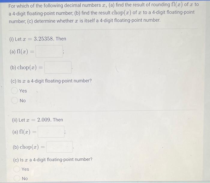 Solved For Which Of The Following Decimal Numbers X a Find Chegg