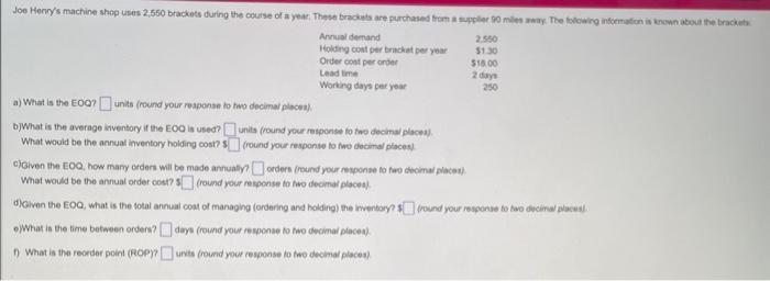 Solved a) What is the EOC? units (round your reapense to two | Chegg.com