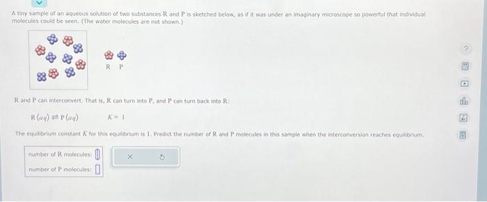 Solved A tiny sample of an aqueous solution of two | Chegg.com