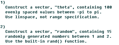 Solved Construct a vector, "theta", containing 100 evenly | Chegg.com