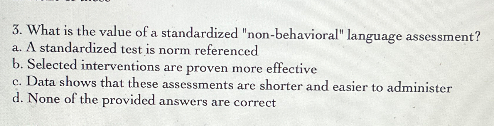 Solved What is the value of a standardized "non-behavioral" | Chegg.com