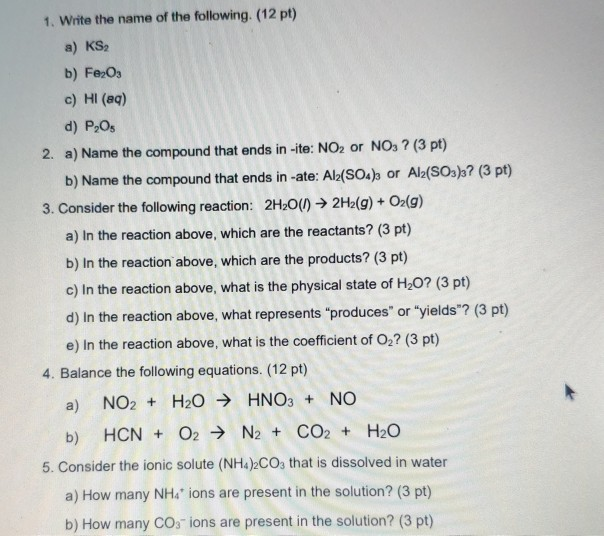 Solved 1. Write the name of the following. (12 pt) a) KS2 b) | Chegg.com