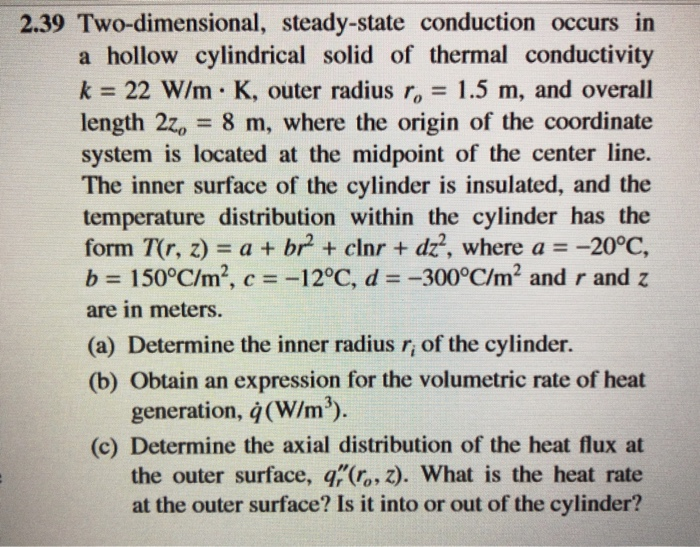 Solved 2.39 Two-dimensional, steady-state conduction occurs | Chegg.com
