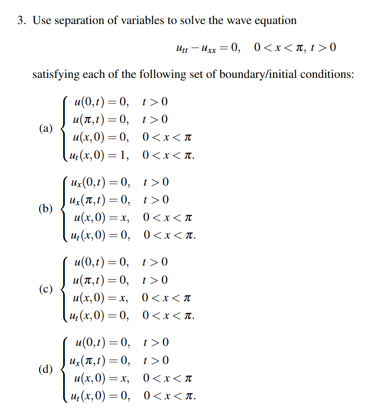 Solved Use separation of variables to solve the wave | Chegg.com