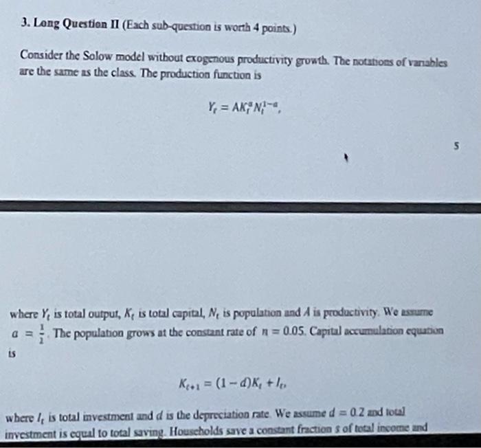 Solved Consider the Solow model without exogenous | Chegg.com