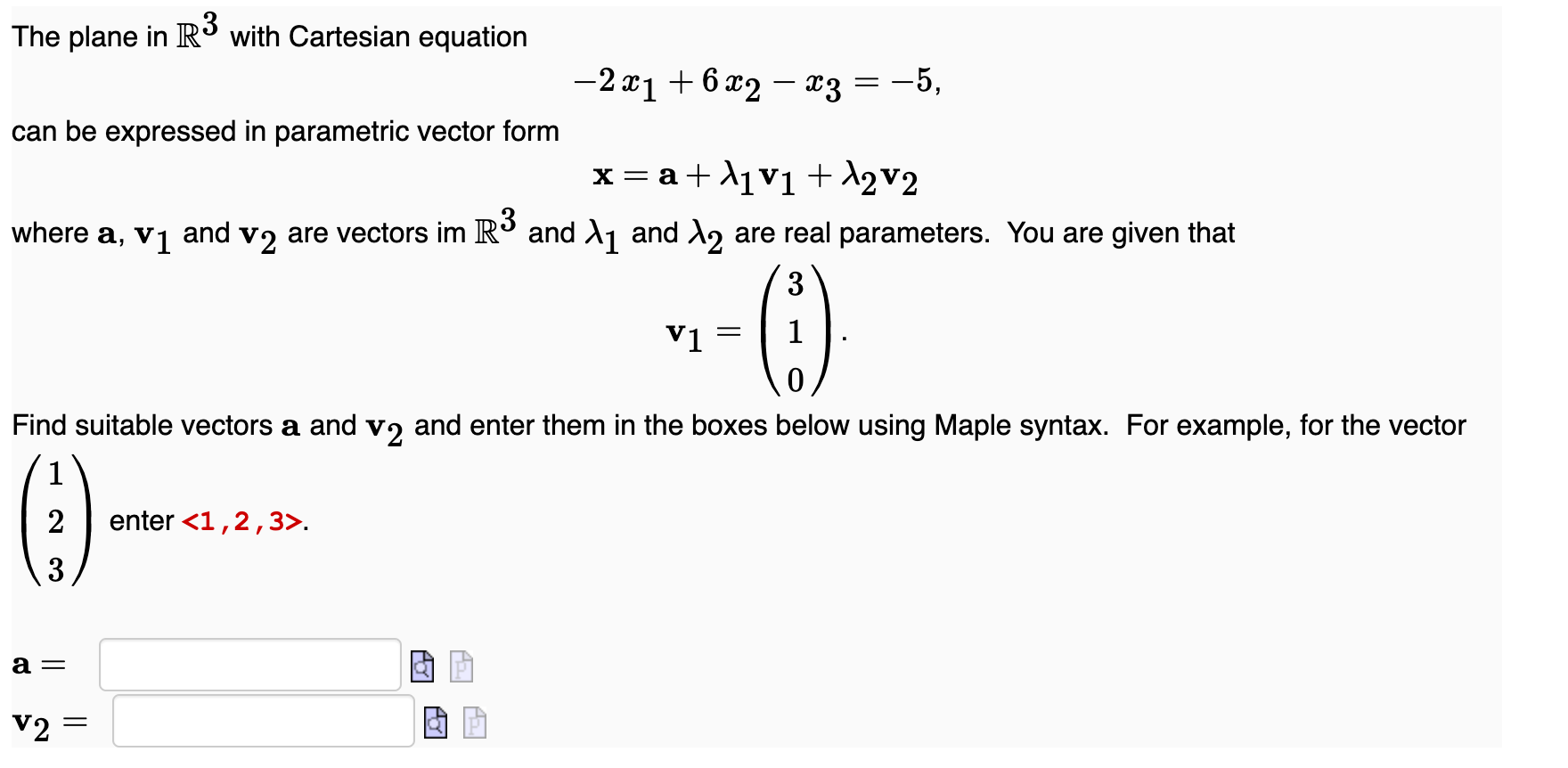 Solved The plane in R3 ﻿with Cartesian | Chegg.com