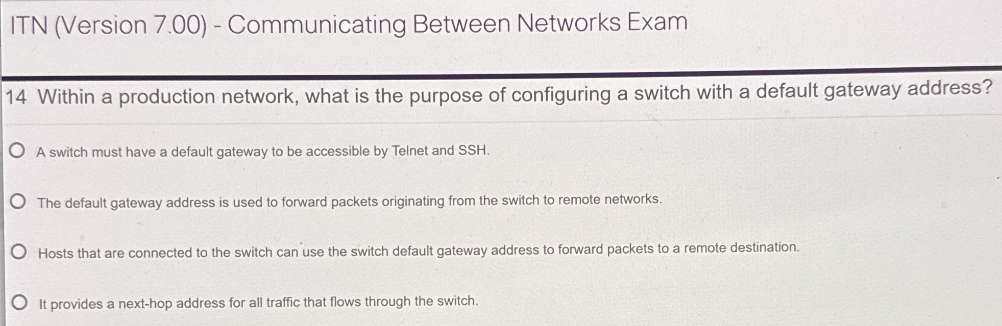 Solved ITN (Version 7.00) - ﻿Communicating Between Networks | Chegg.com