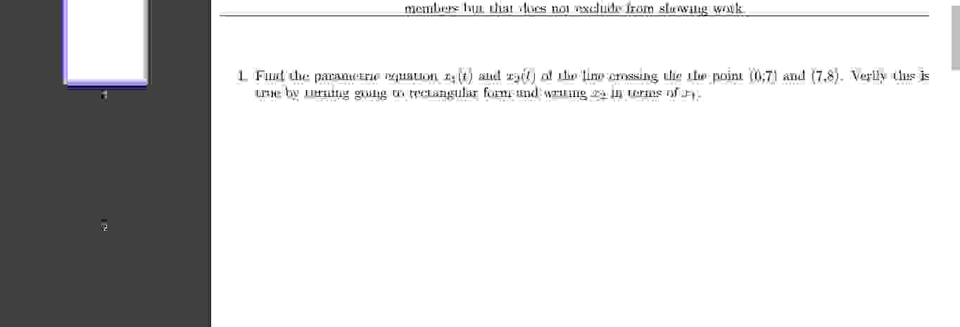 Solved Find The Parametric Equation X1 T ﻿and X2 T ﻿of The