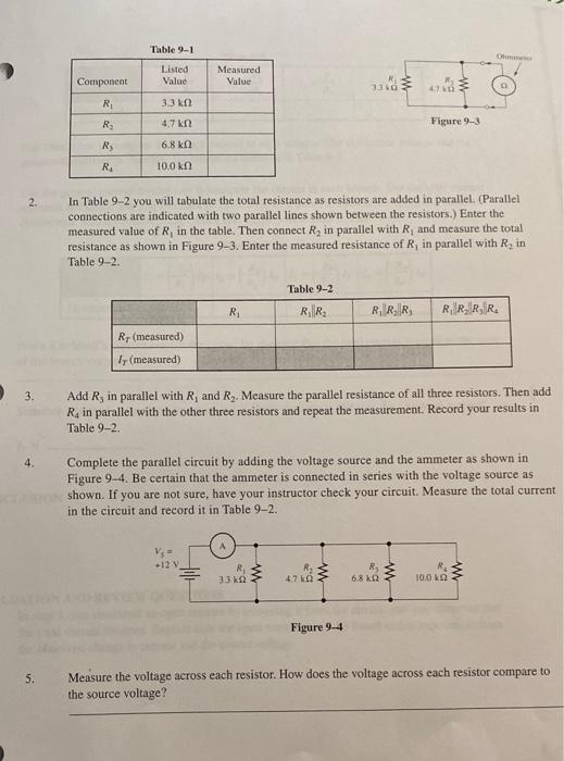 Solved 2. In Table 9-2 you will tabulate the total | Chegg.com