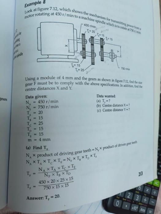 Solved gears from a or to a hine spindle Example 8 Look at | Chegg.com