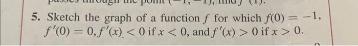 Solved 5. Sketch the graph of a function f for which | Chegg.com