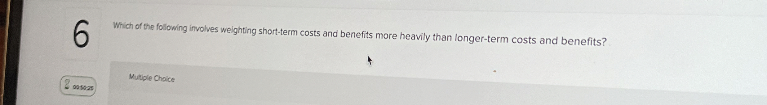 Solved Which of the following involves weighting short-term | Chegg.com