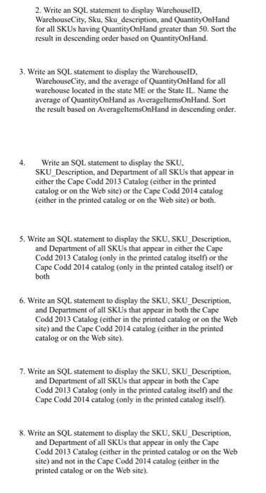 Use the following order processing database below to | Chegg.com