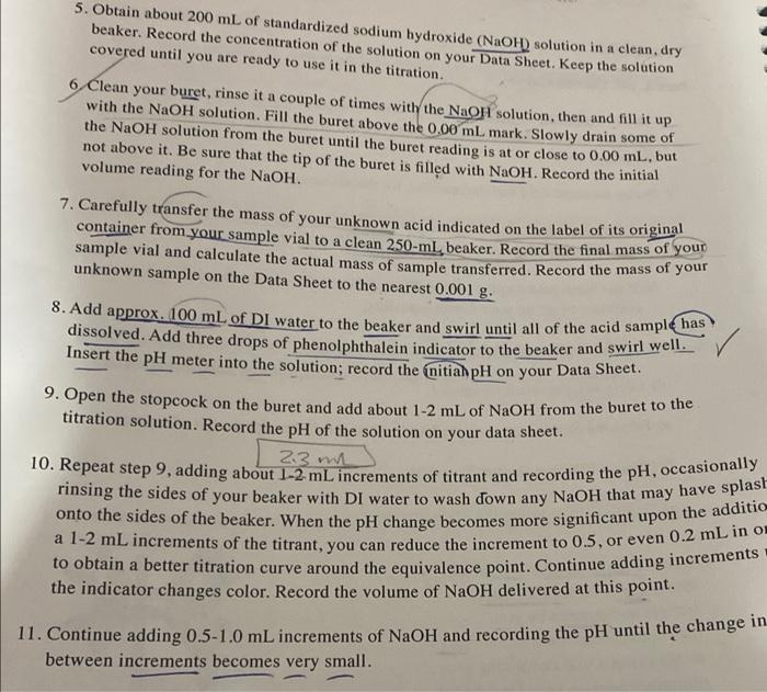 Determining the Equivalent Mass and the Molar Mass | Chegg.com