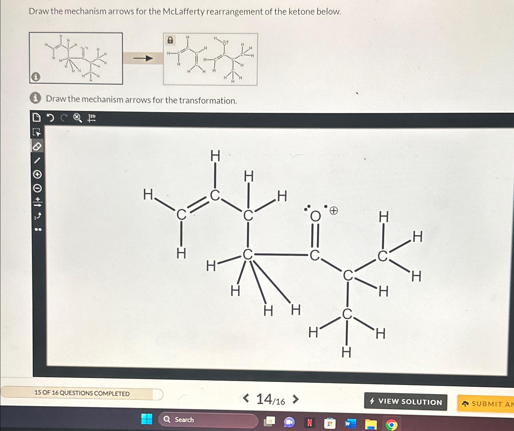 Solved Draw the mechanism arrows for the McLafferty | Chegg.com