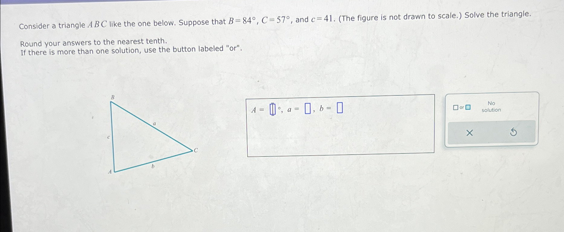 Solved Consider a triangle ABC like the one below. Suppose | Chegg.com