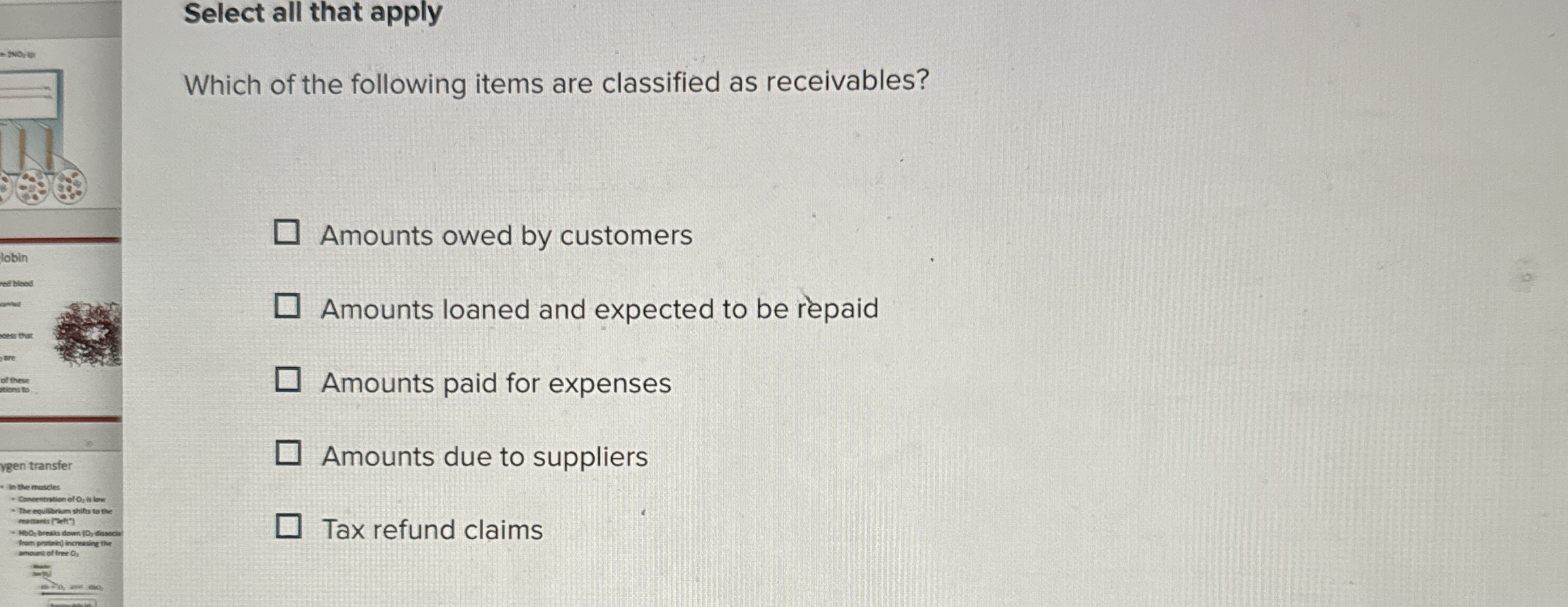 Solved Select all that applyWhich of the following items are | Chegg.com