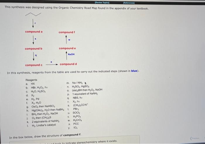 This synthesis was designed using the Organic | Chegg.com