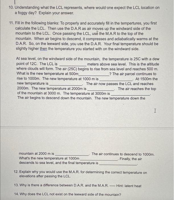 Solved 10. Understanding what the LCL represents, where | Chegg.com