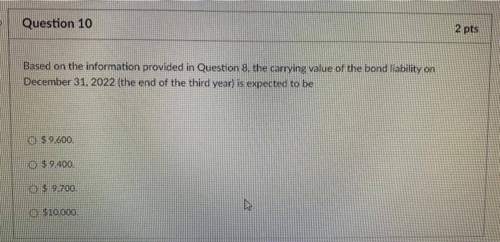 Solved D Question 8 2 Pts The Following Information Pertains 