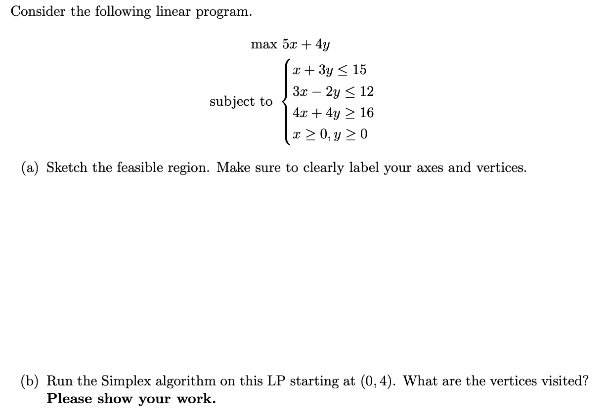 Solved 6 ﻿Simply Simplex Consider the following linear | Chegg.com