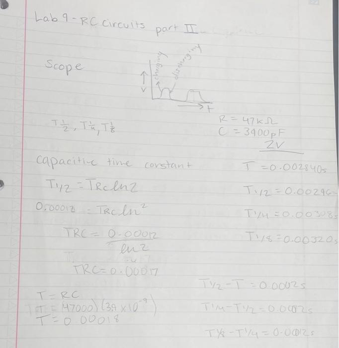 Solved 2. Do the capacitive time constants differ | Chegg.com