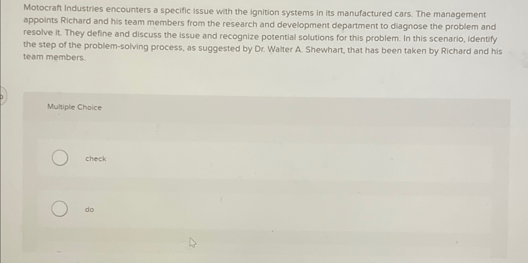 Solved Motocraft Industries encounters a specific issue with | Chegg.com