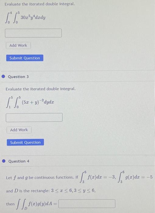 Solved Evaluate the iterated double integral. | Chegg.com
