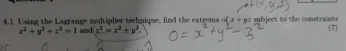 Solved 4.1 ﻿Using the Lagrange multiplier technique, find | Chegg.com