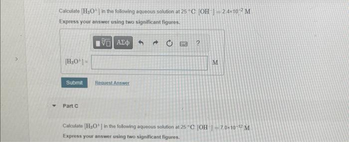 Solved Calculate [H3O+]in the following aqueous solution at | Chegg.com